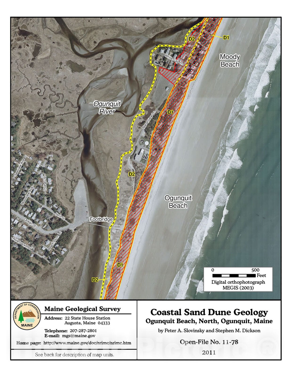 Map : Coastal Sand Dune Geology: Ogunquit Beach North, Ogunquit, Maine ...