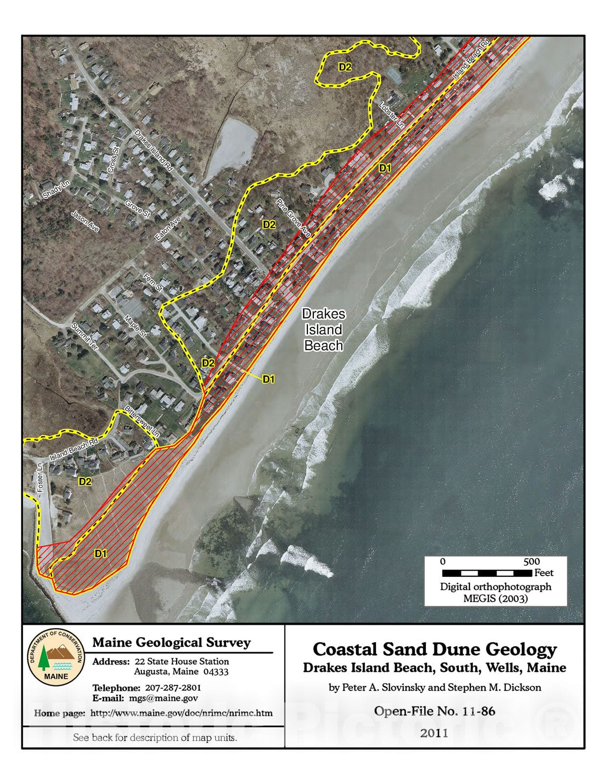Map : Coastal Sand Dune Geology: Drakes Island Beach South, Wells, Mai ...
