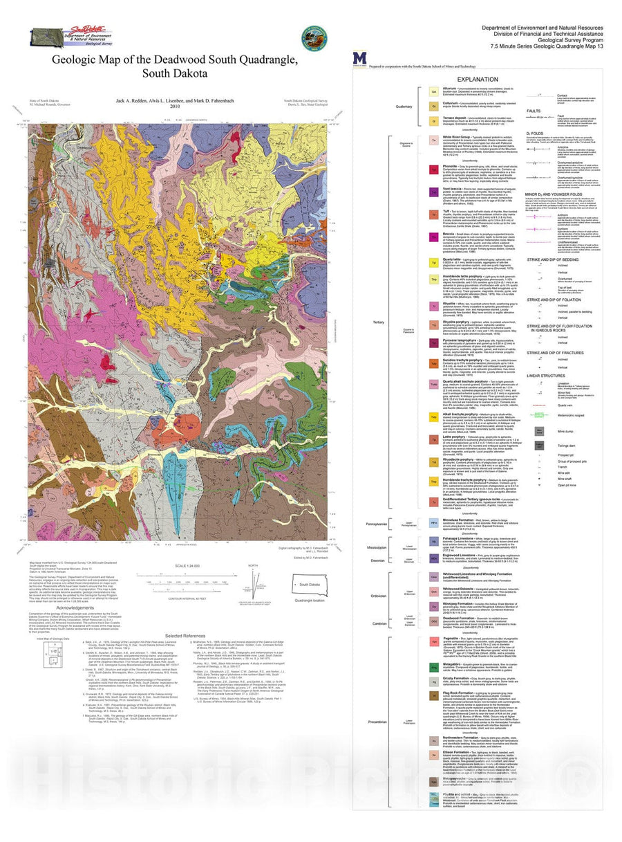 Map : Geologic map of the Deadwood South quadrangle, South Dakota , 20 ...