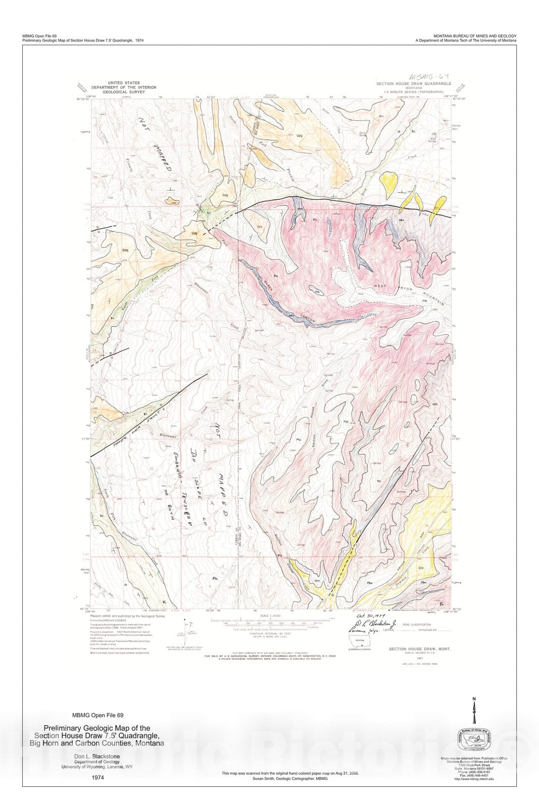 Map : Preliminary geologic map of the Section House Draw 7.5 minute qu ...