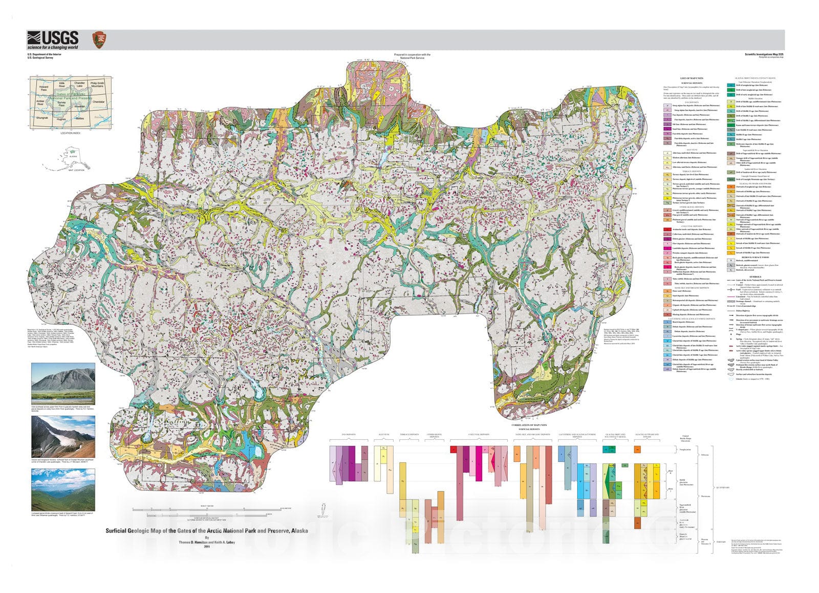 Map : Surficial geologic map of the Gates of the Arctic National Park ...