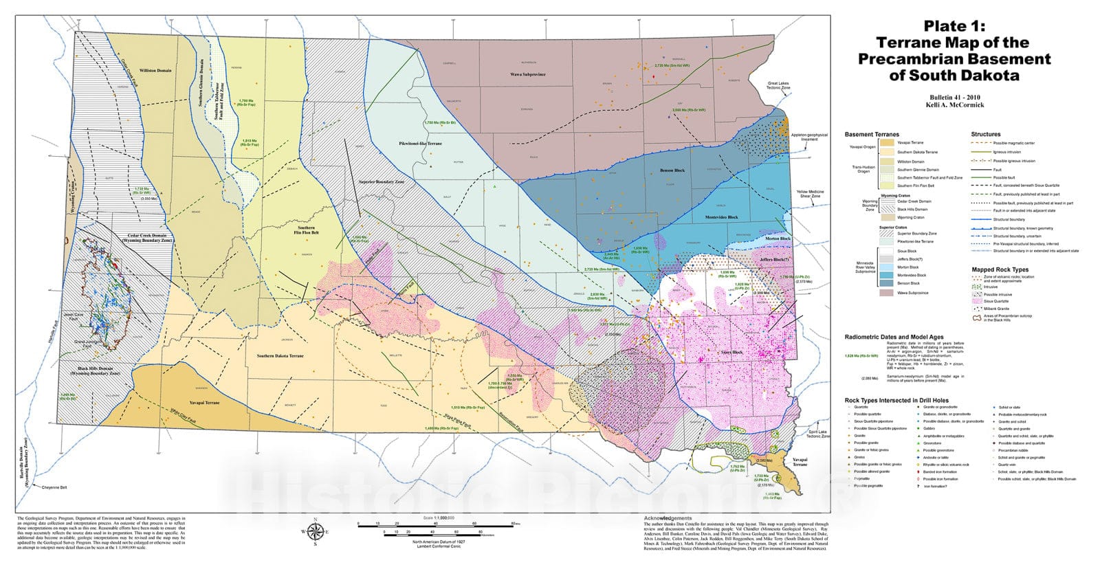 Map : Precambrian basement terrane of South Dakota, 2010 Cartography W ...