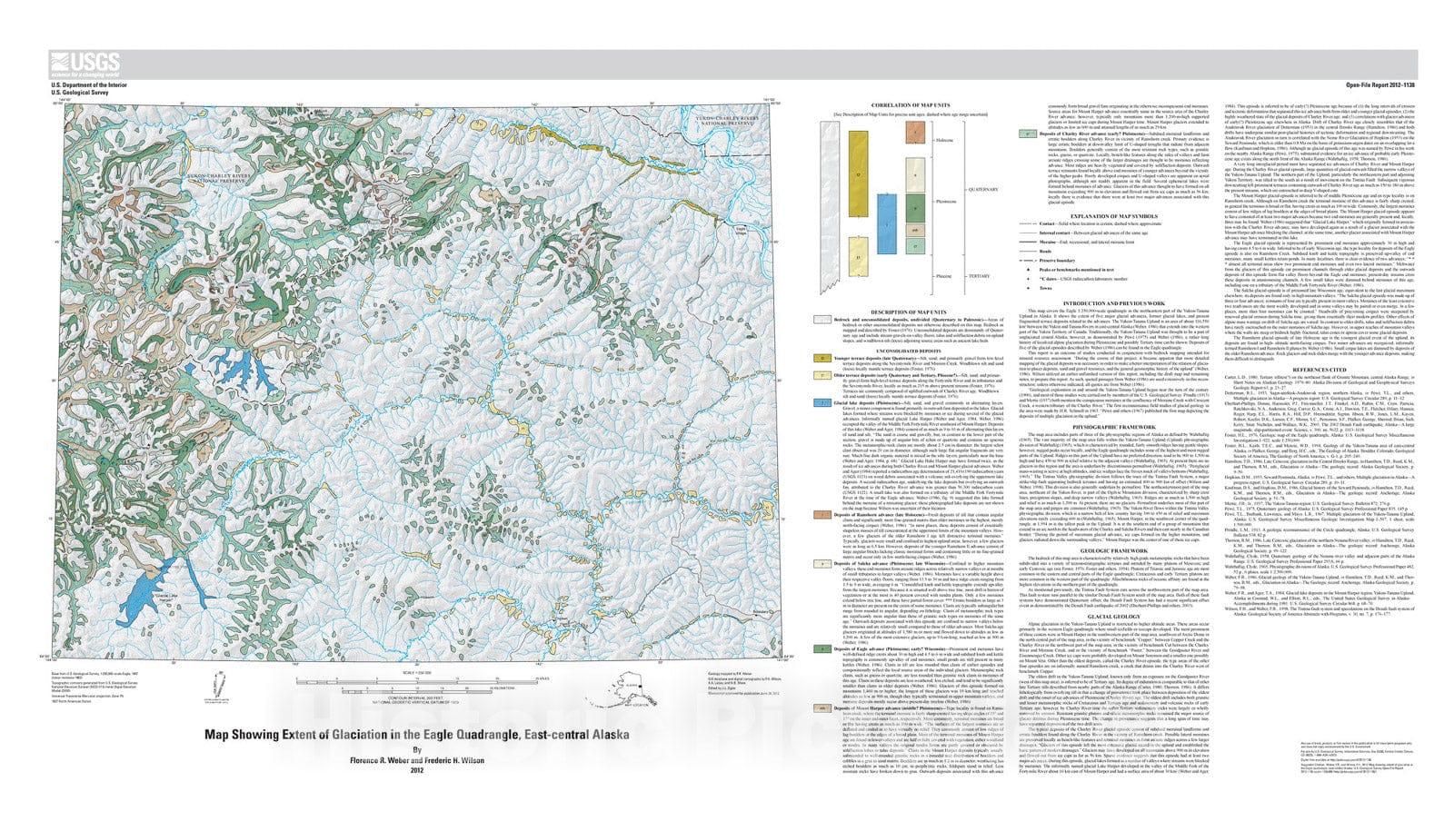 Map : Map showing extent of glaciation in the Eagle quadrangle, east-c ...