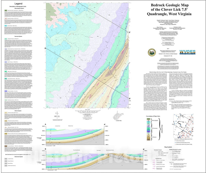 Map : Bedrock Geologic Map of the Clover Lick 7.5' Quadrangle, West Vi ...