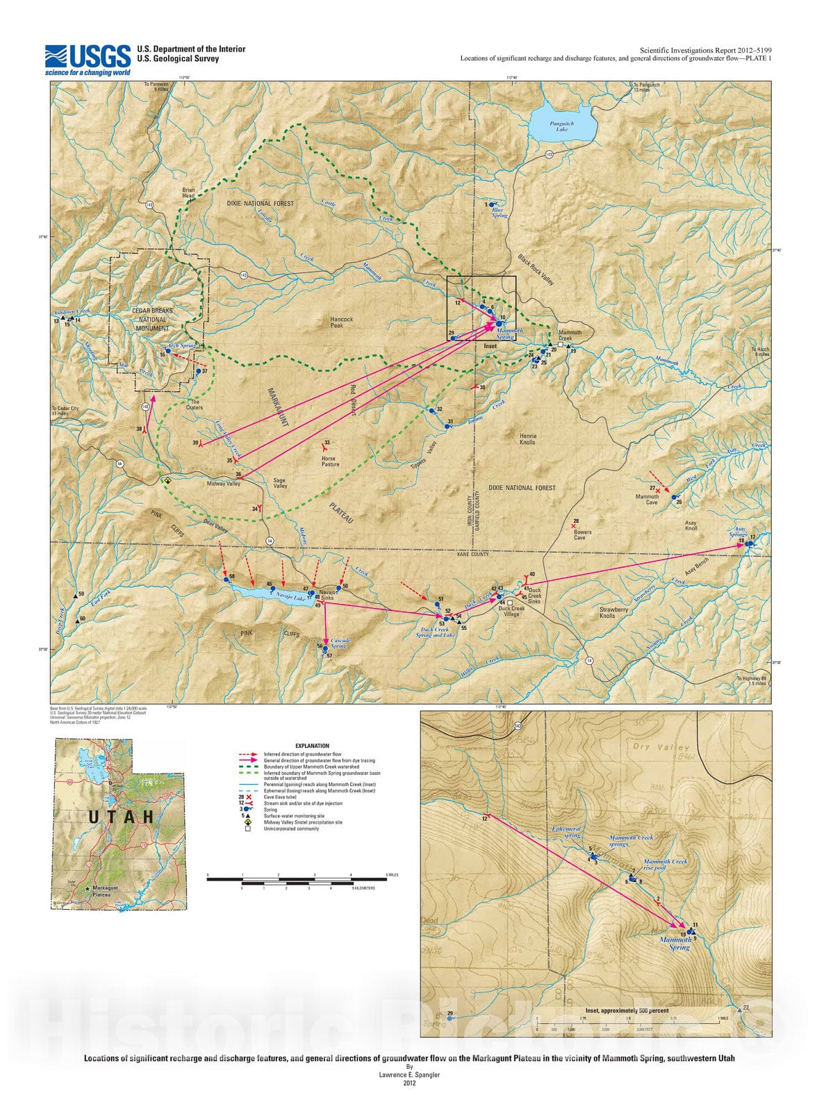 Map : Hydrogeology of the Mammoth Spring groundwater basin and vicinit ...