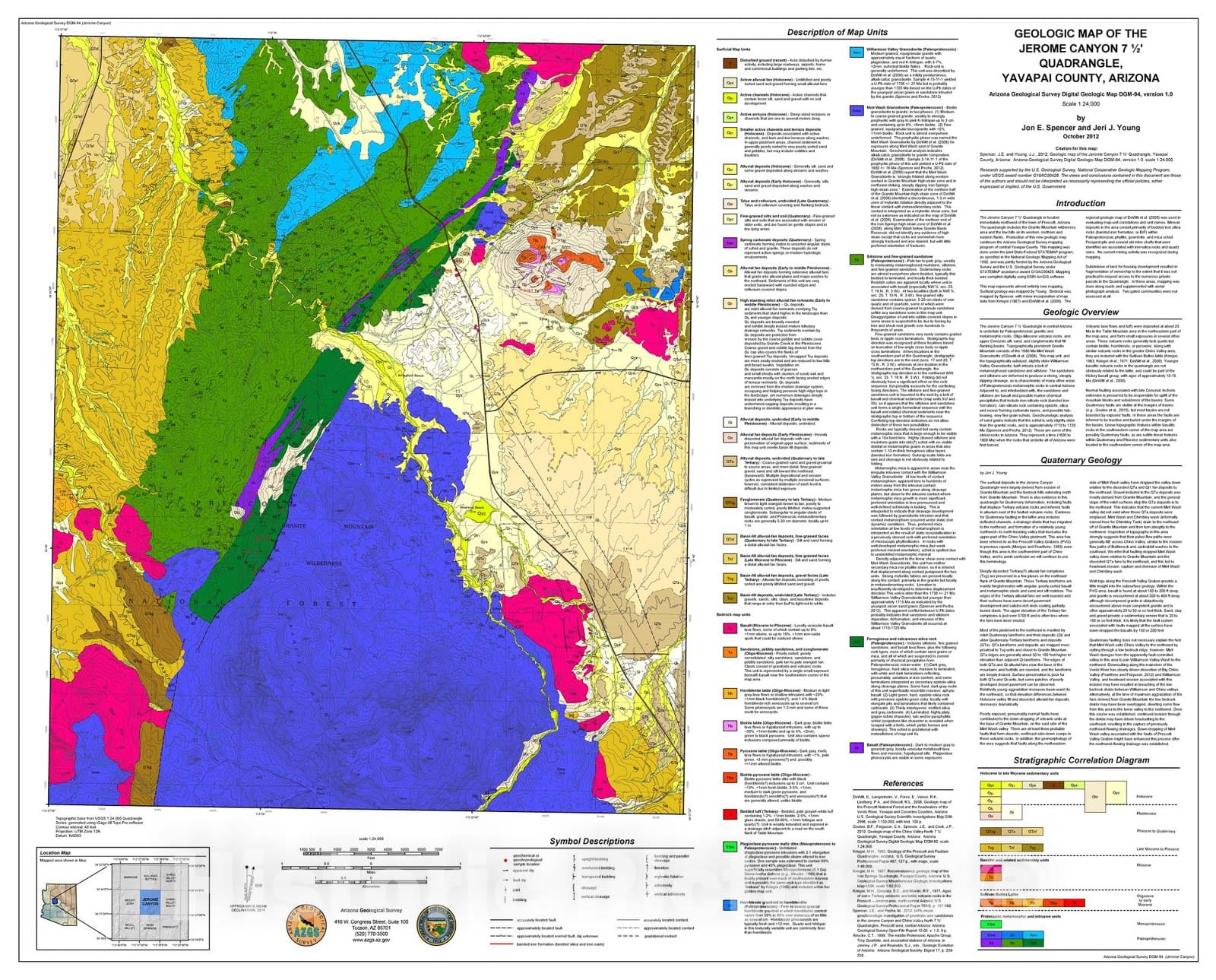 Map : Geologic map of the Jerome Canyon 7.5' Quadrangle, Yavapai Count ...