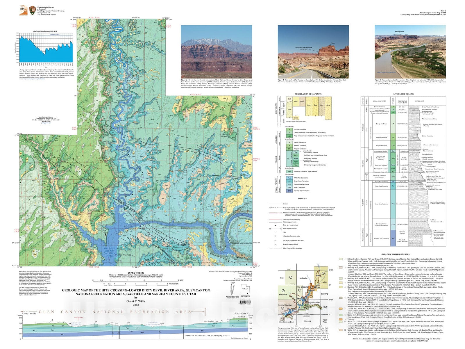 Map : Geologic map of the Hite Crossing-Lower Dirty Devil River area ...