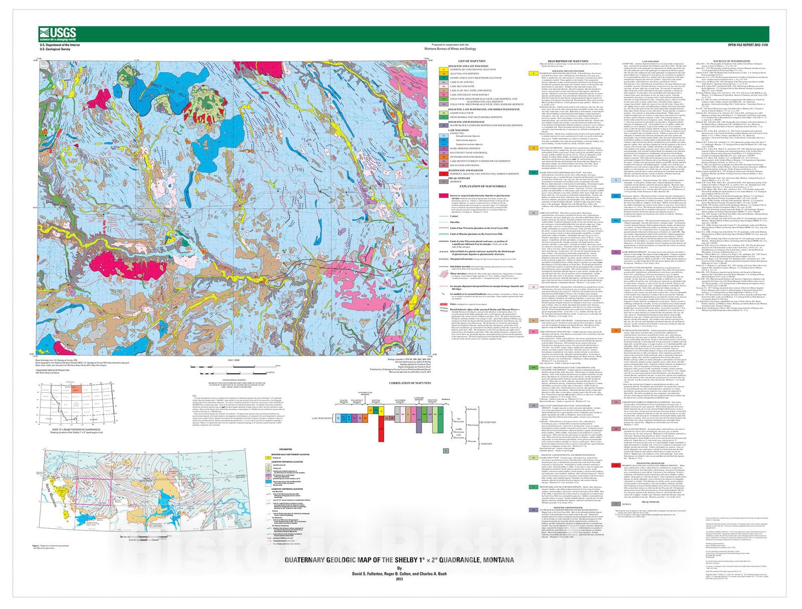 Map : Quaternary geologic map of the Shelby one degree x two degree qu ...