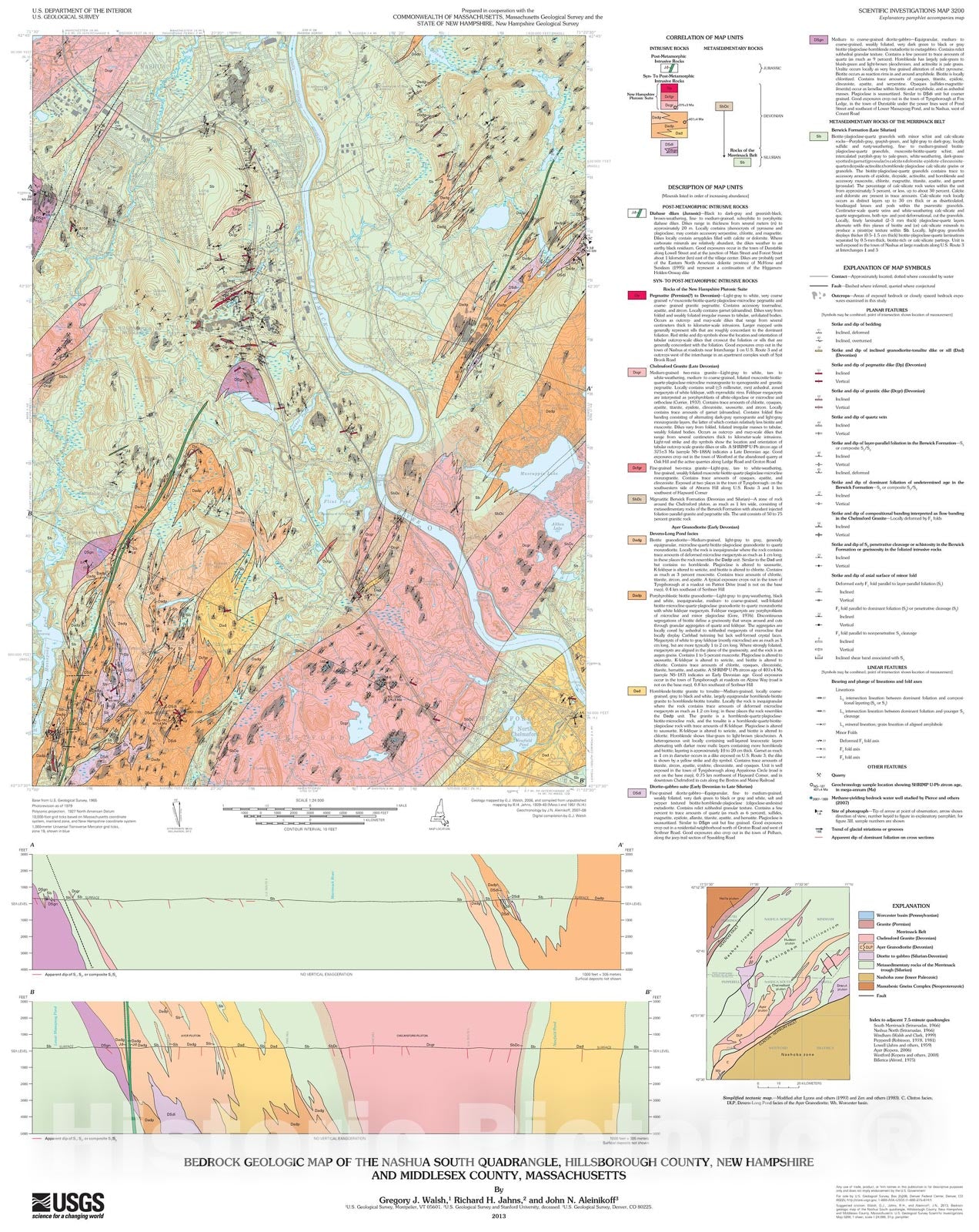Map : Bedrock geologic map of the Nashua South quadrangle, Hillsboroug ...