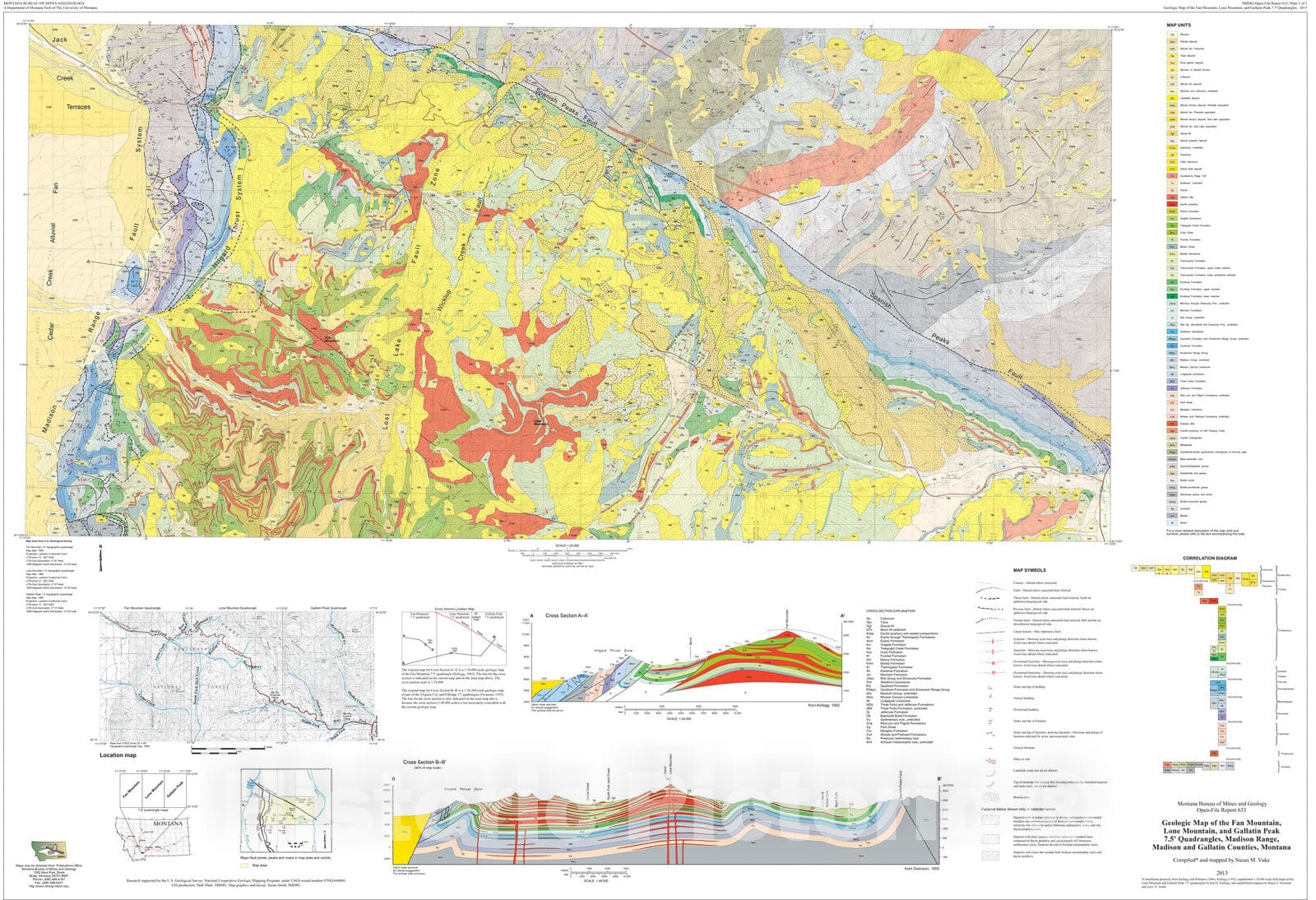 Map : Geologic map of the Fan Mountain, Lone Mountain, and Gallatin Pe ...