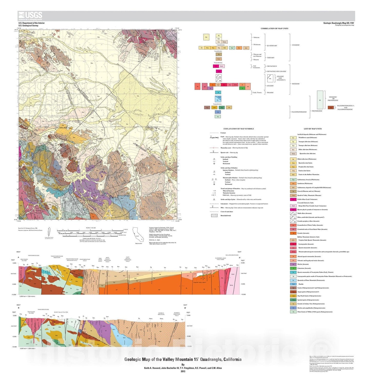 Map : Geologic map of the Valley Mountain 15' quadrangle, San Bernardi ...