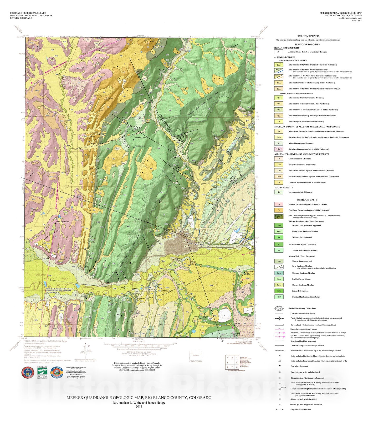 Map : Meeker Quadrangle Geologic Map, Rio Blanco County, Colorado, 201 ...
