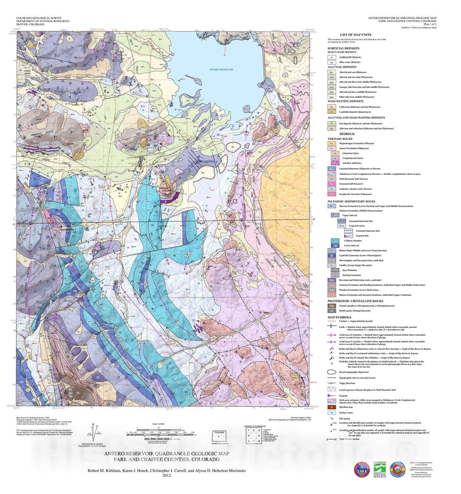 Map : Antero Reservoir Geologic Map, Park and Chaffee Counties, Colora ...