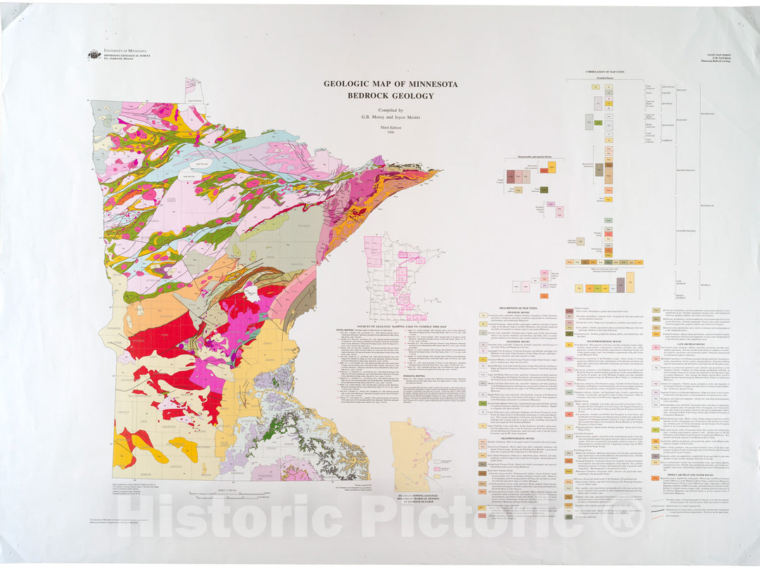 Map : Geologic map of Minnesota, bedrock geology (third edition), 2000 – Historic Pictoric
