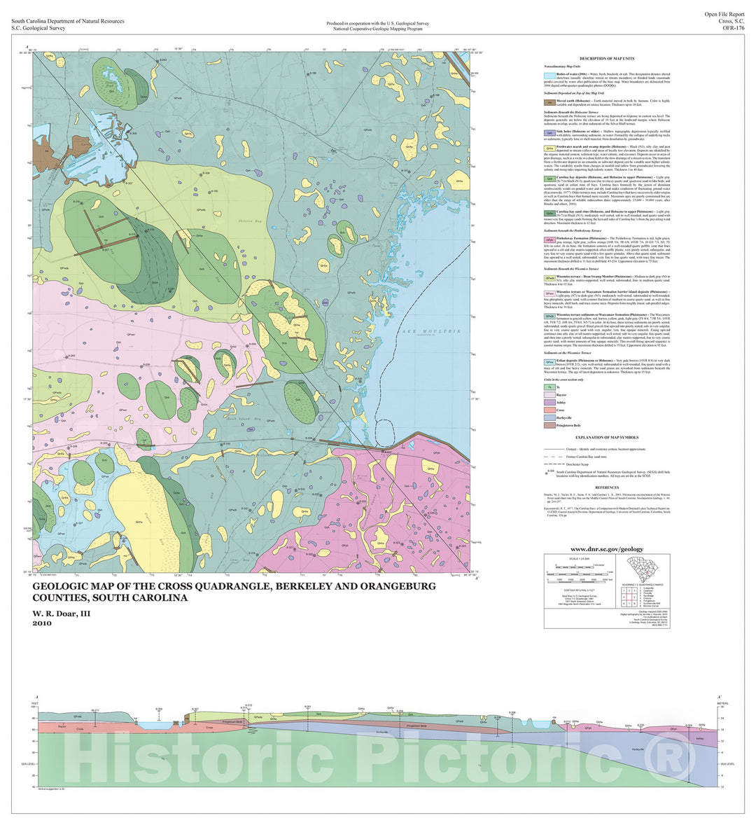 Map : Geologic Map of the Cross Quadrangle, Berkeley, and Orangeburg C ...