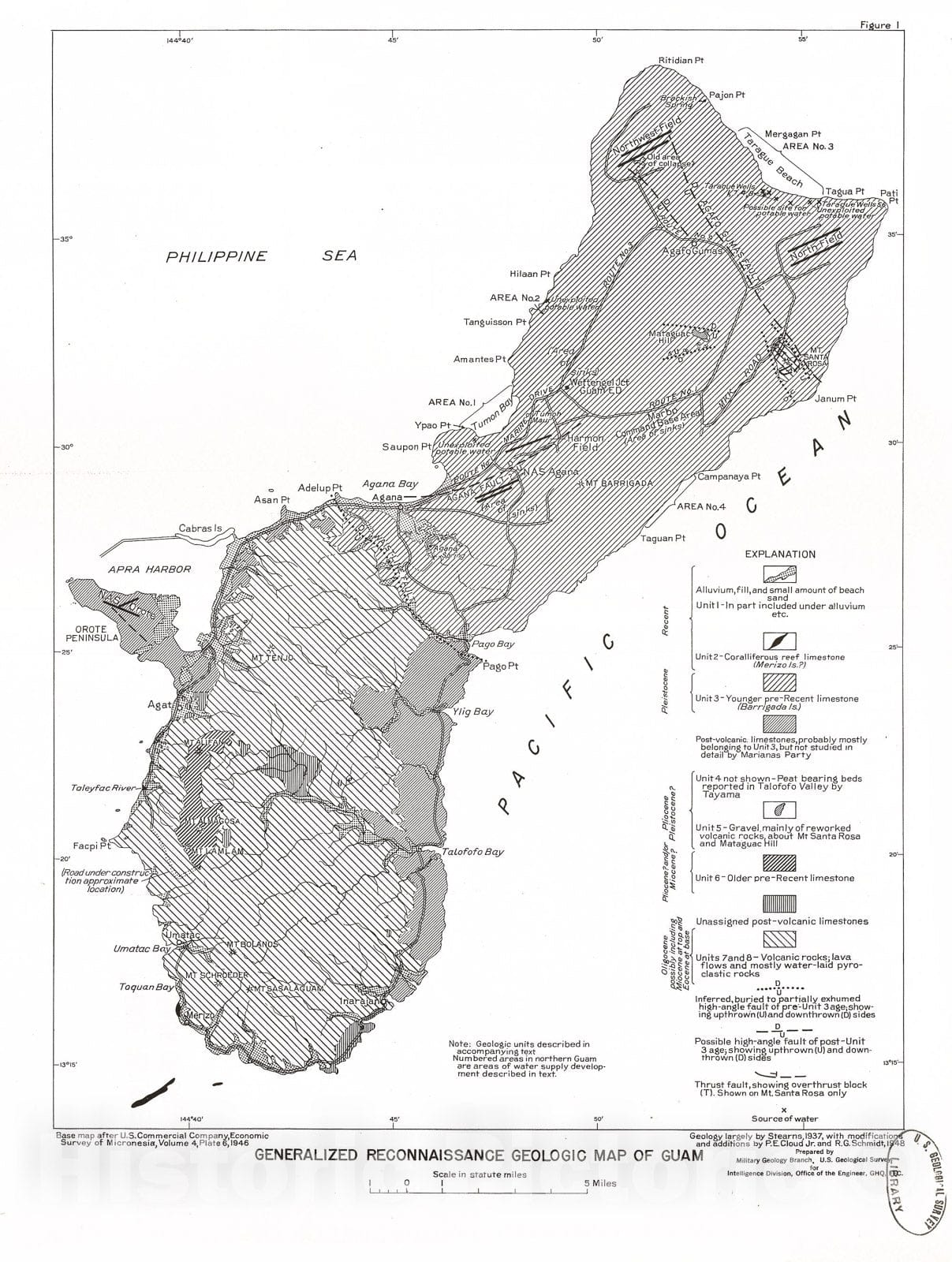 Map : Reconnaissance geology of Guam and problems of water supply and ...