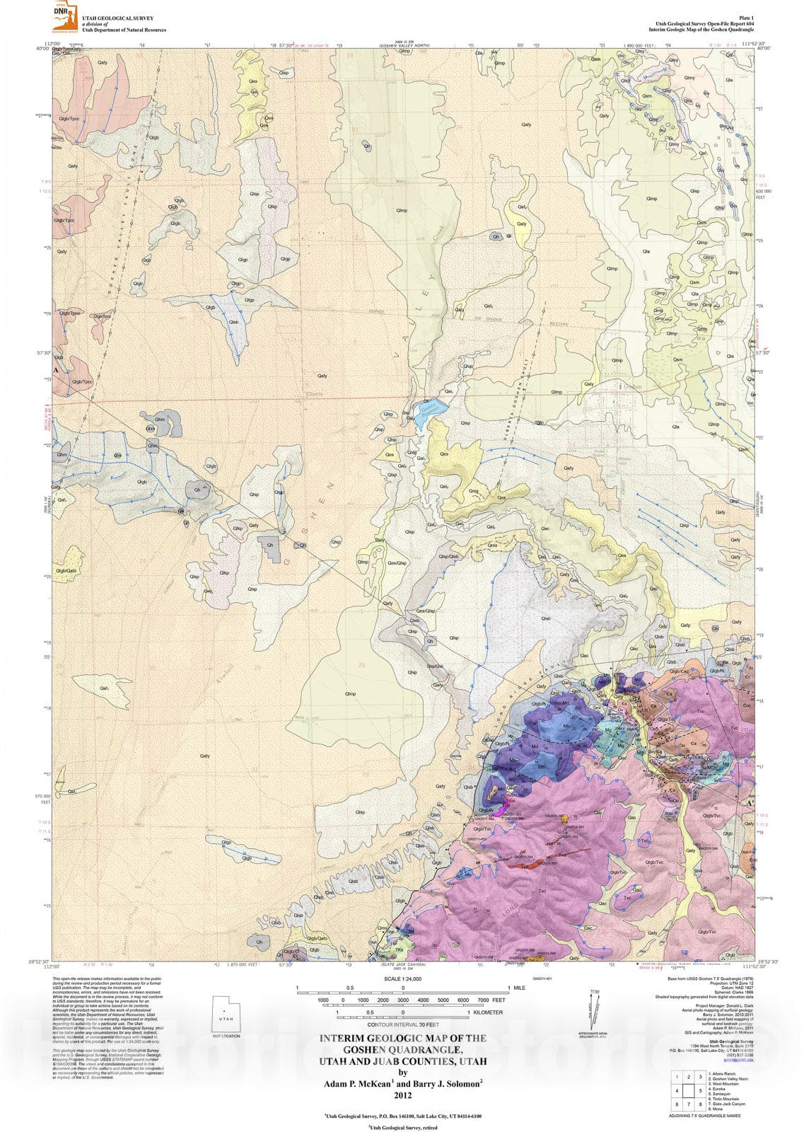 Map : Interim geologic map of the Goshen quadrangle, Utah and Juab Cou ...
