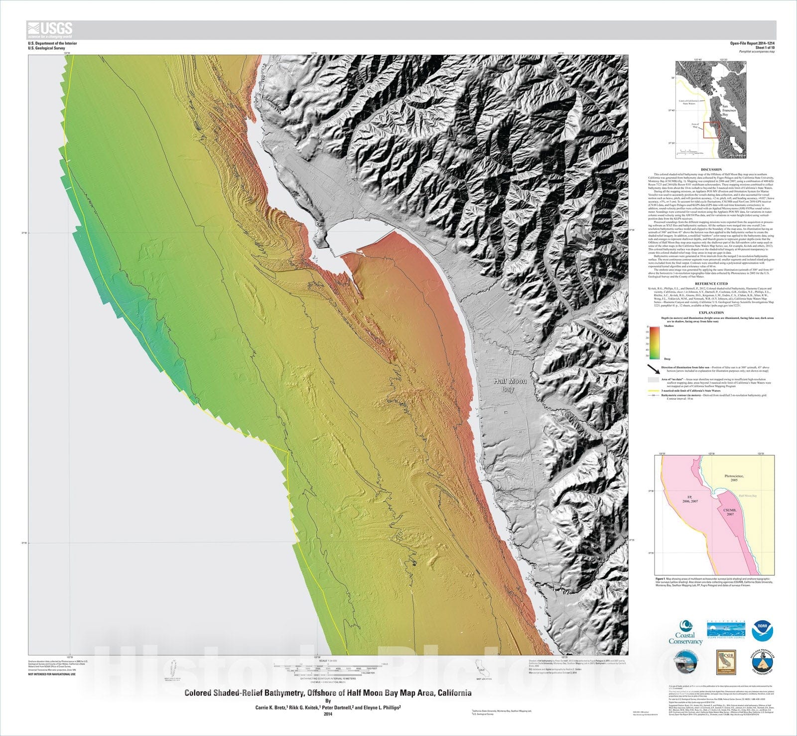 Map : California State Waters Map SeriesÃ¢â‚¬â€ offshore of Half Moon ...