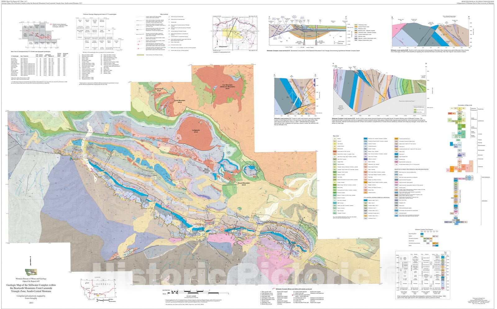 Map : Geologic map of the Stillwater complex within the Beartooth moun ...