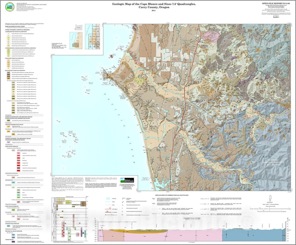 Map : Geologic map of the southern Oregon coast between Port Orford an ...