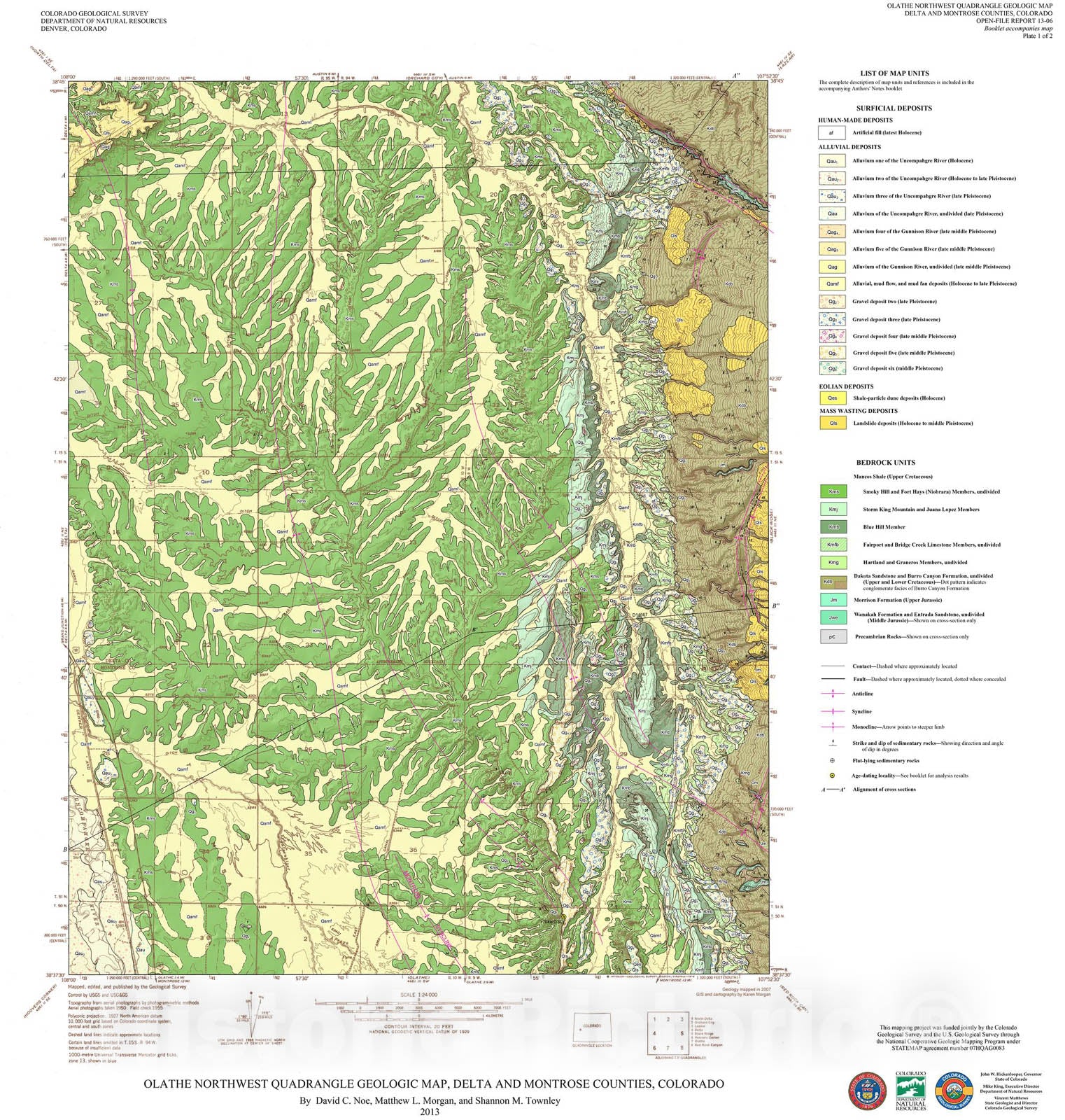 Map : Geologic Map of the Olathe NW quadrangle, Delta and Montrose Cou ...