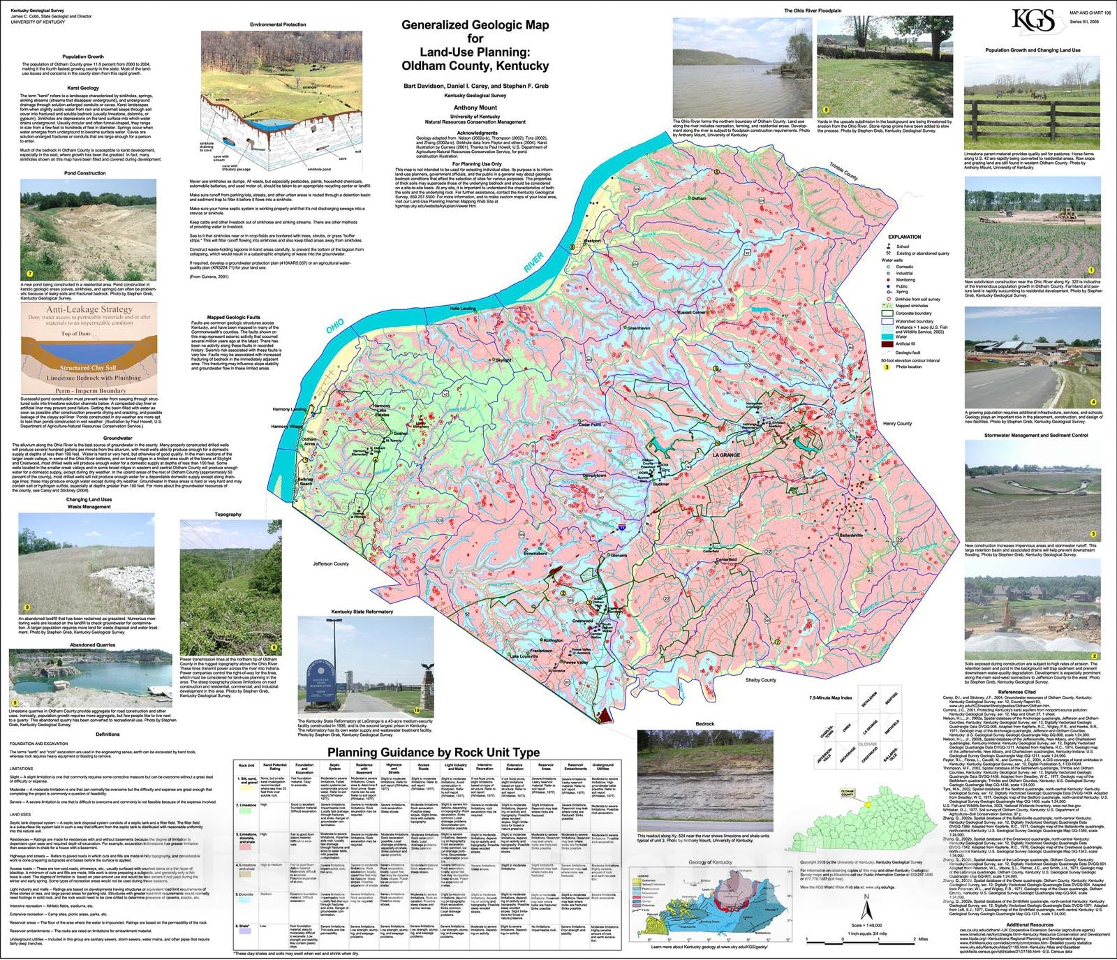 Map : Generalized geologic map for land-use planning: Oldham County, K ...