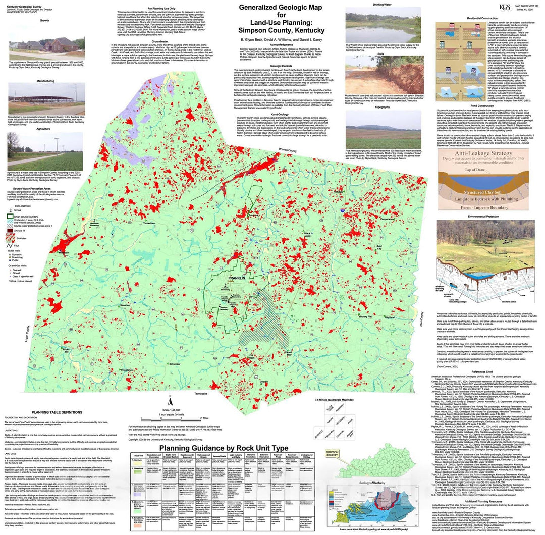 Map : Generalized geologic map for land-use planning: Simpson County ...