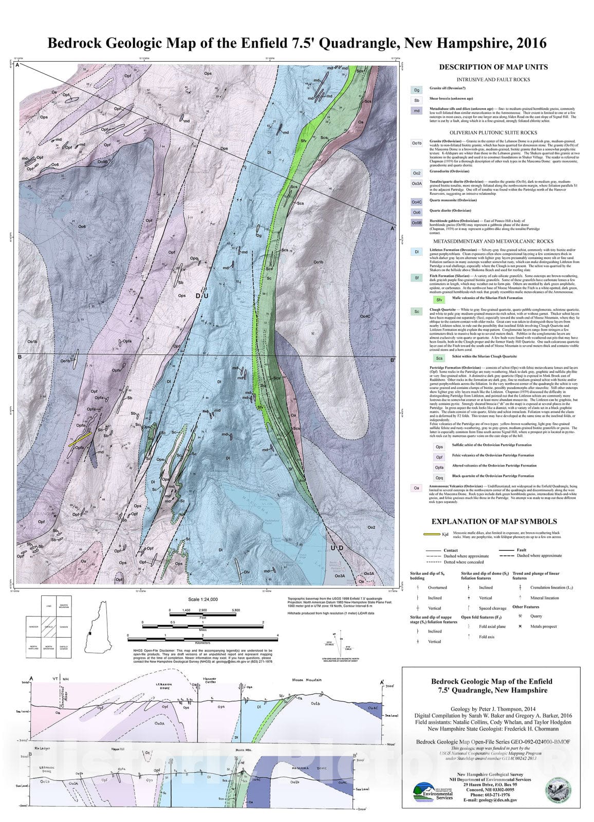 Map : Bedrock geologic map of the Enfield 7.5' quadrangle, New Hampshi ...