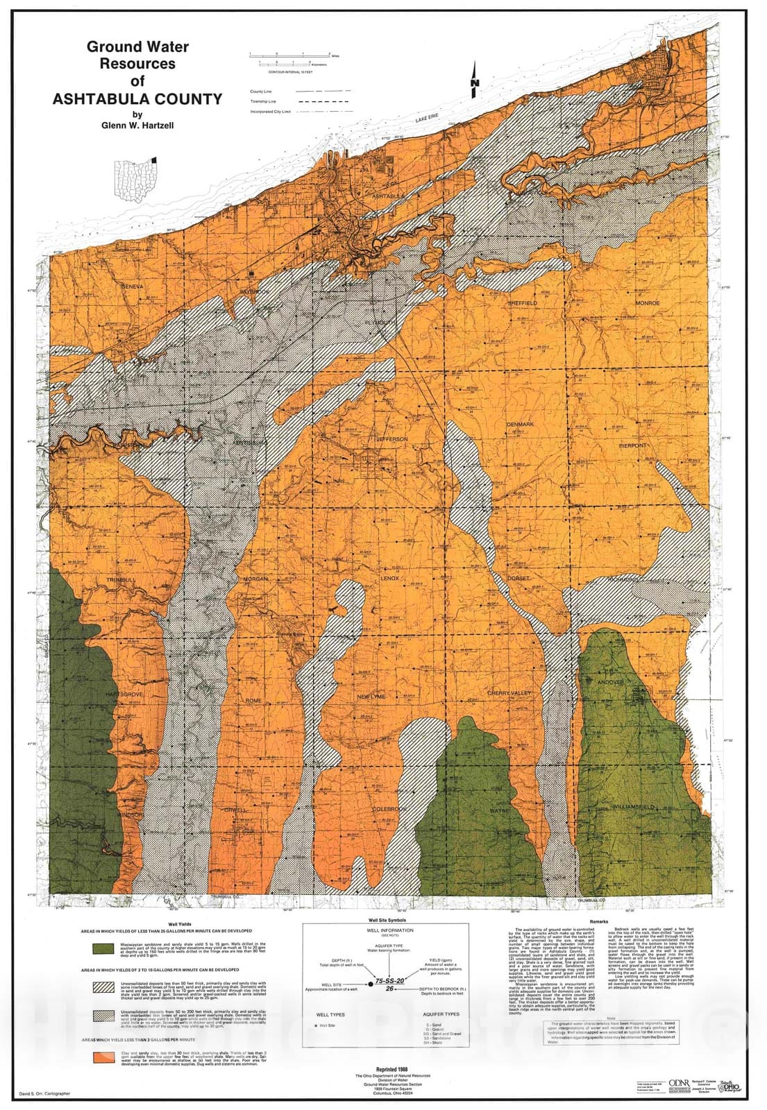 Map : Ground water resources of Ashtabula County, 1988 Cartography Wal ...