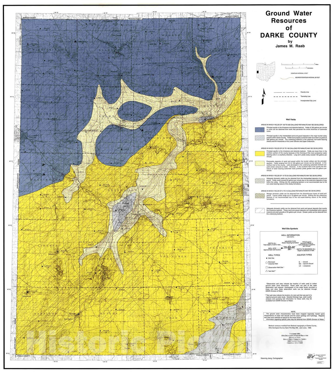Map : Ground water resources of Darke County, 1993 Cartography Wall Ar ...