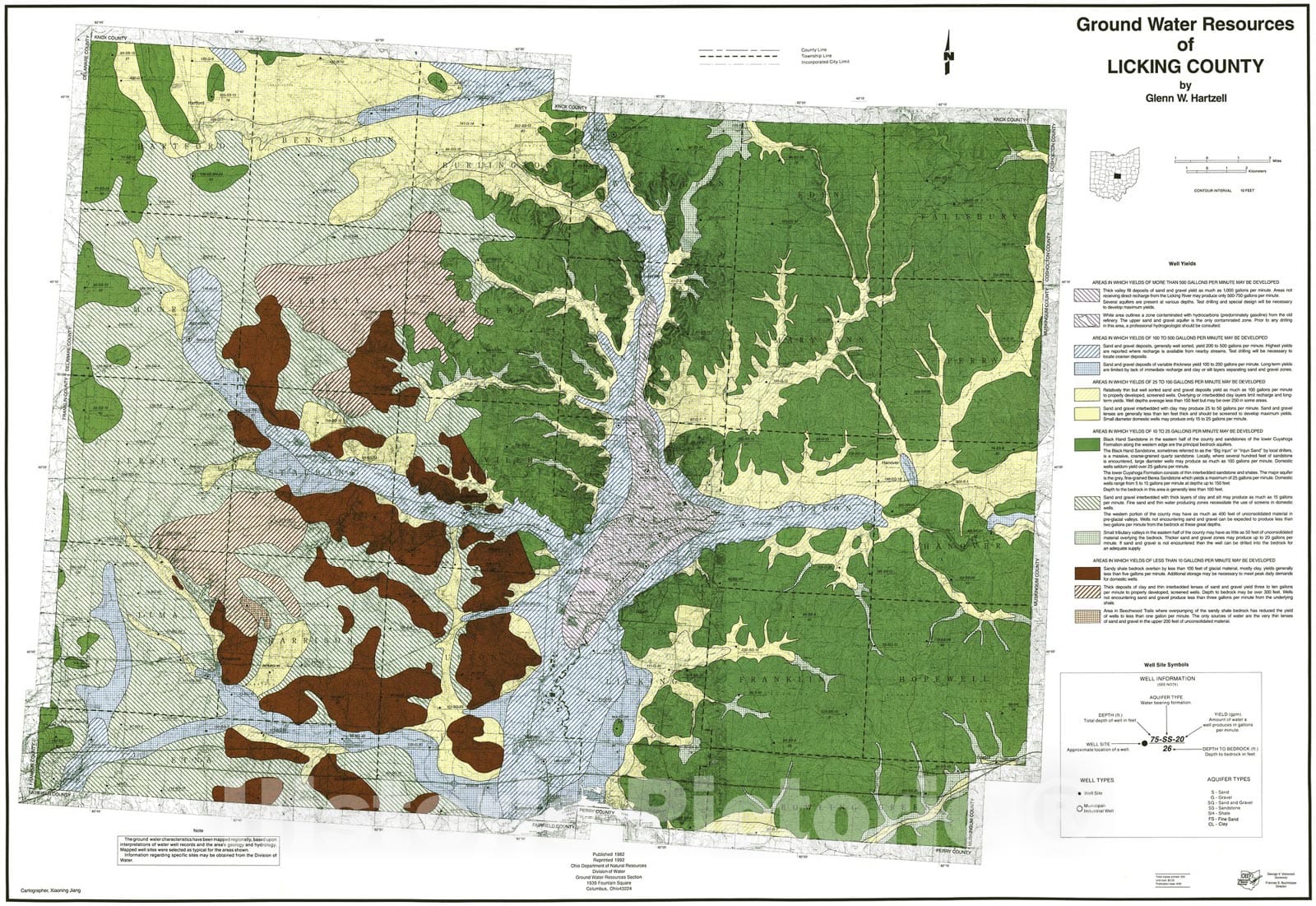 Map : Ground water resources of Licking County, 1982 Cartography Wall ...