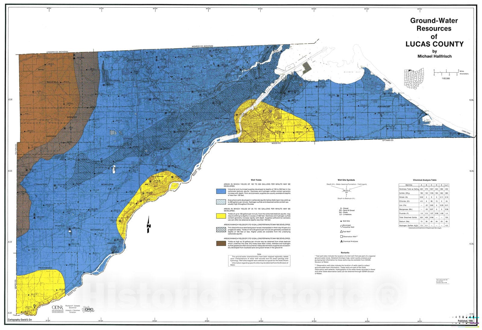 Map : Ground-water resources of Lucas County, 1986 Cartography Wall Ar ...