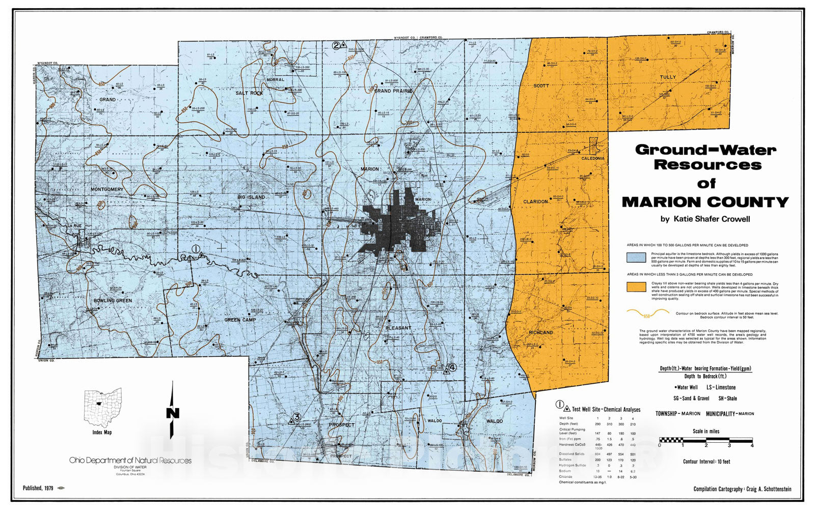 Map : Ground-water resources of Marion County, 1979 Cartography Wall A ...