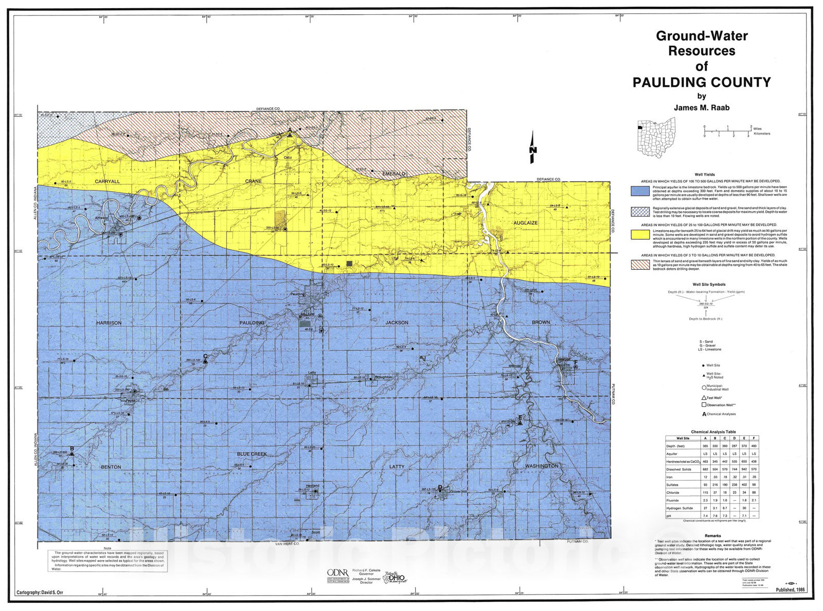 Map : Ground-water resources of Paulding County, 1986 Cartography Wall ...