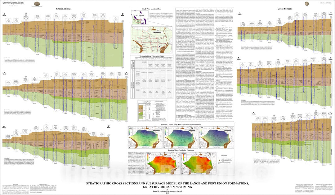 Map : Stratigraphic cross sections and subsurface model of the Lance a ...