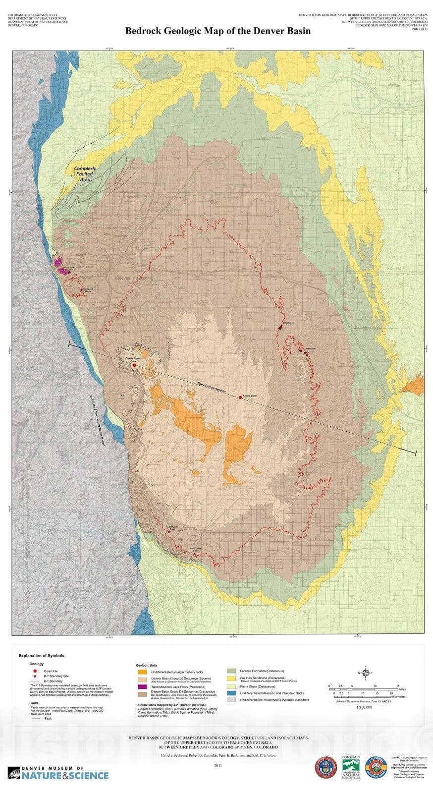 Map : Notes on the Denver Basin geologic maps: Bedrock geology, struct ...