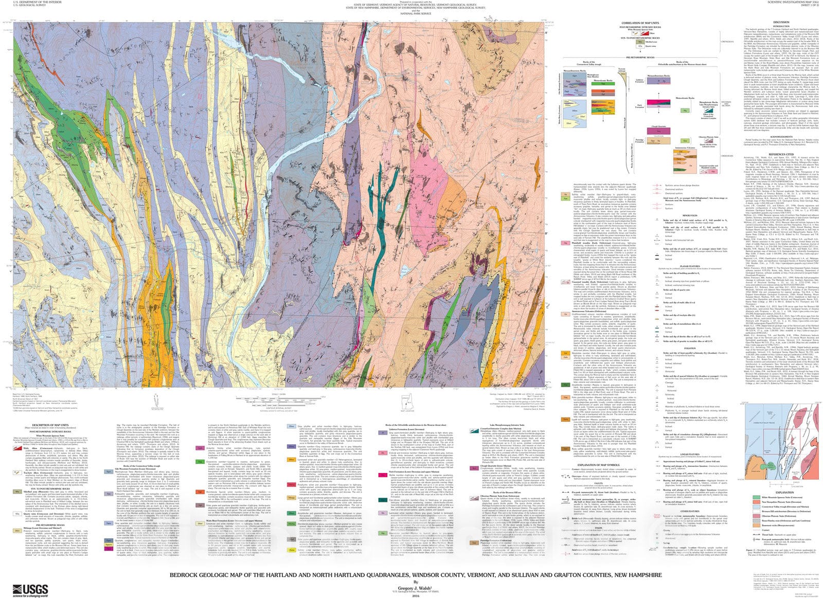 Map : Bedrock geologic map of the Hartland and North Hartland quadrang ...
