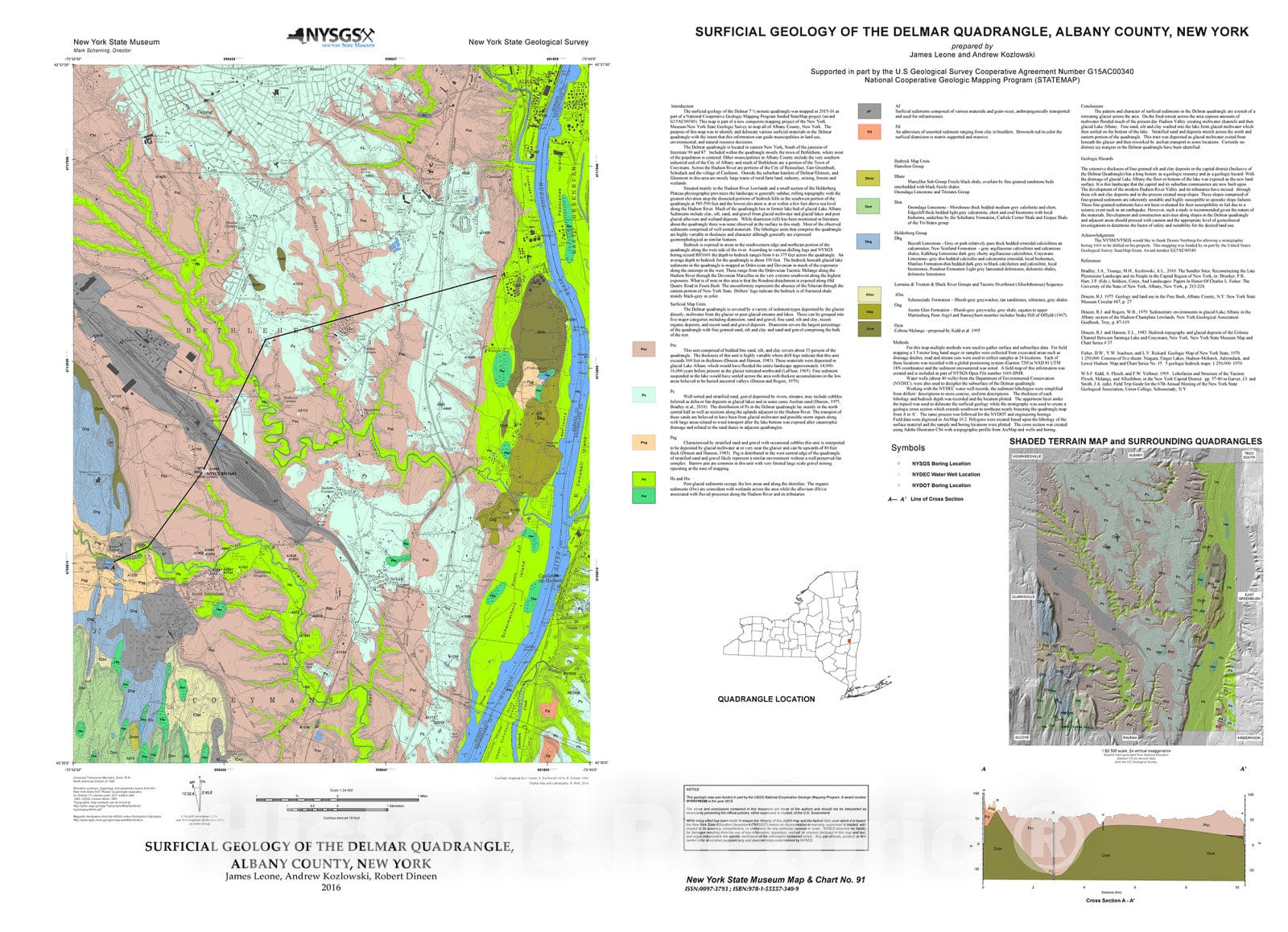New York Geological Map Map : Surficial Geology Of The Delmar