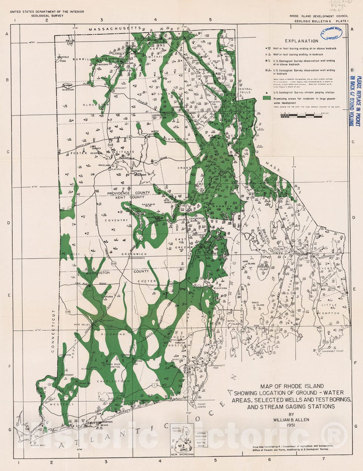 Map : The ground-water resources of Rhode Island - A reconnaissance, w ...