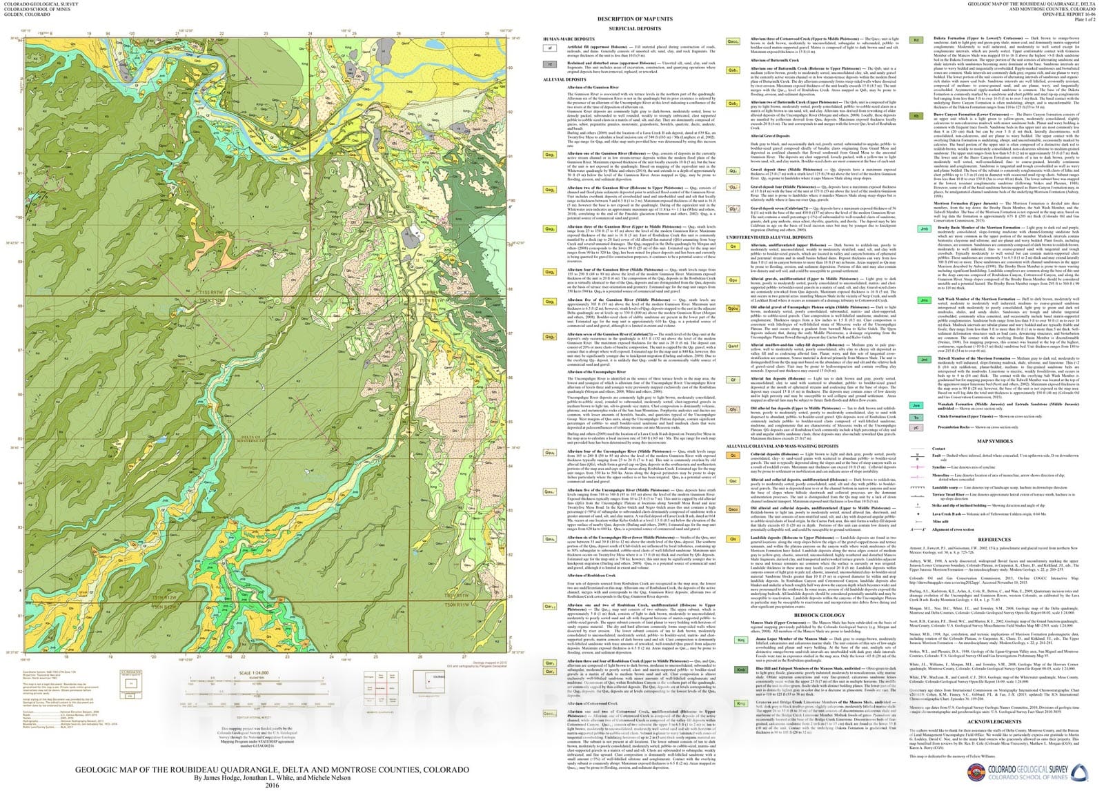 Map : Geologic Map of the Roubideau Quadrangle, Delta and Montrose Cou ...