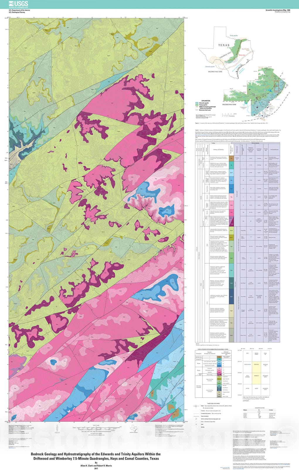 Map : Bedrock geology and hydrostratigraphy of the Edwards and Trinity ...