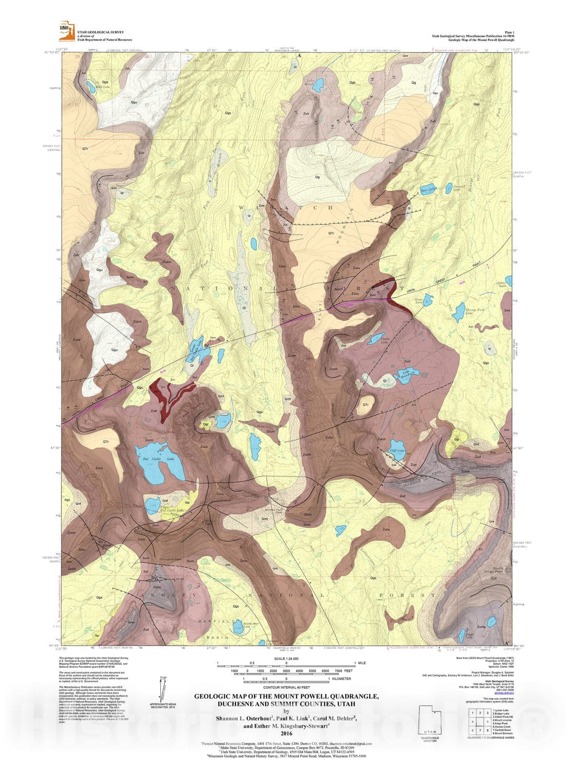 Map : Geologic map of the Mount Powell quadrangle, Duchesne and Summit ...
