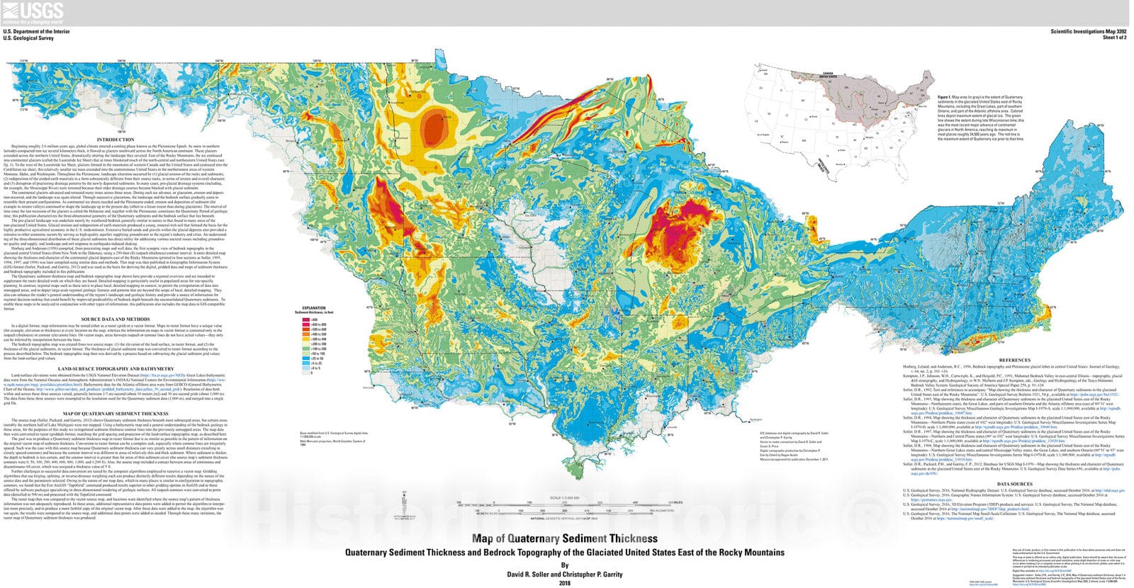 Map : Quaternary sediment thickness and bedrock topography of the glac ...