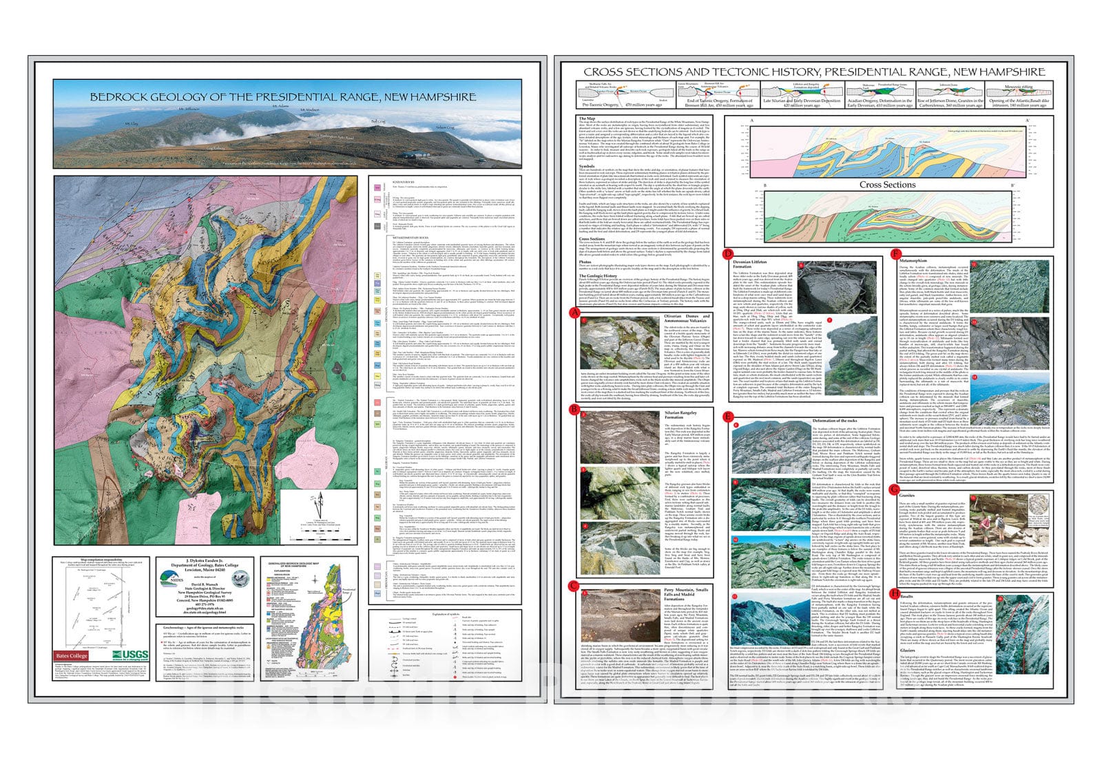 Map : Bedrock geology of the Presidential Range, New Hampshire, 2005 C ...