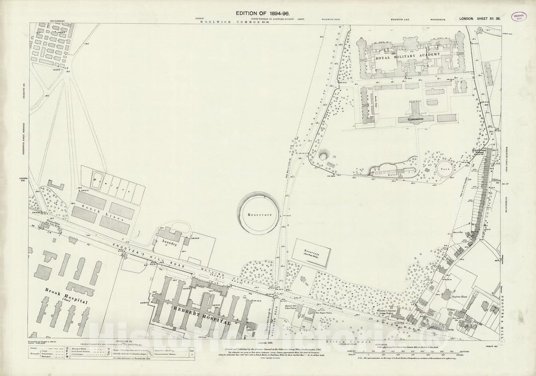 Historic Map : London Sheet XII.36, 1896, Vintage Wall Art – Historic ...