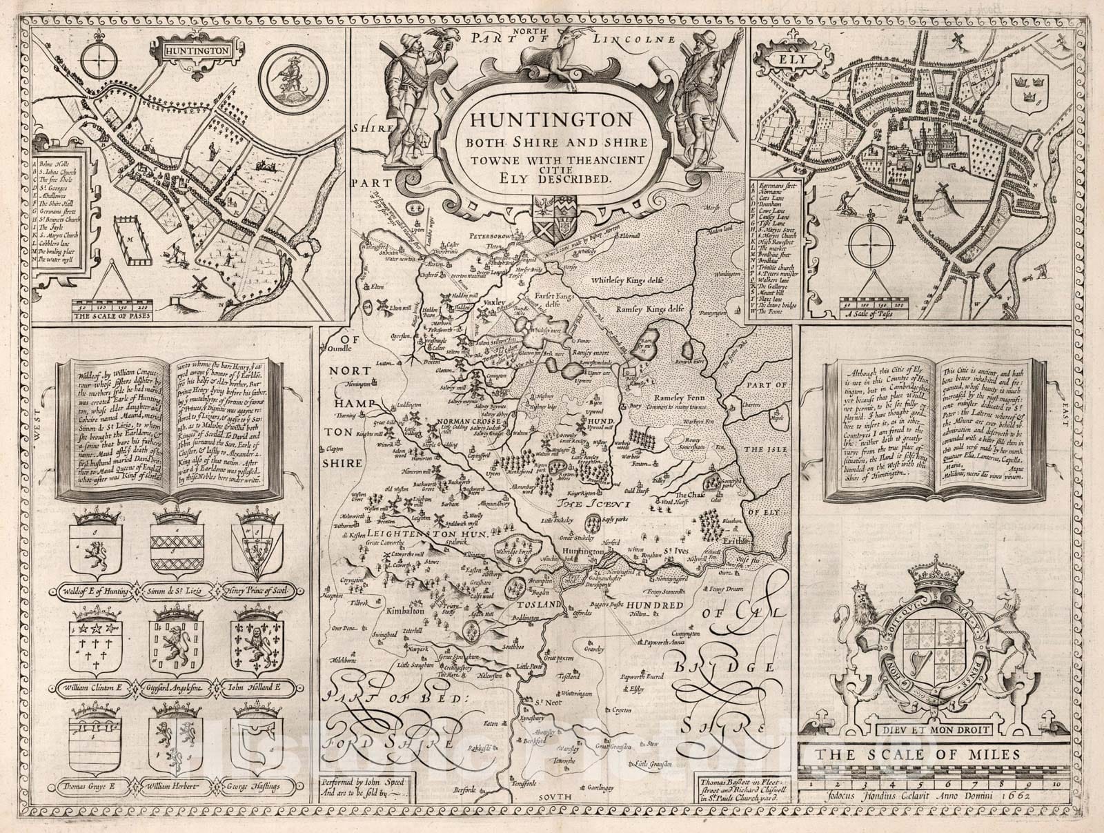 Historic Map : Huntington-Shire., 1662, Vintage Wall Art – Historic ...