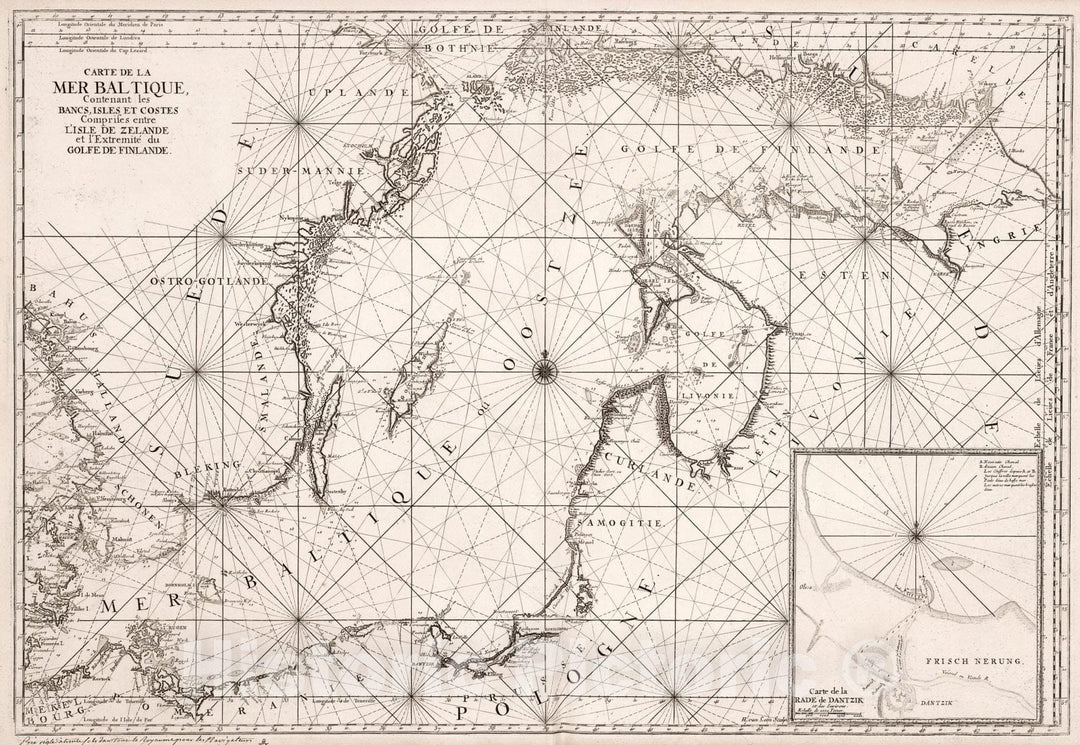 Historic Map : Carte de la Mer Baltique., 1773, Vintage Wall Art ...