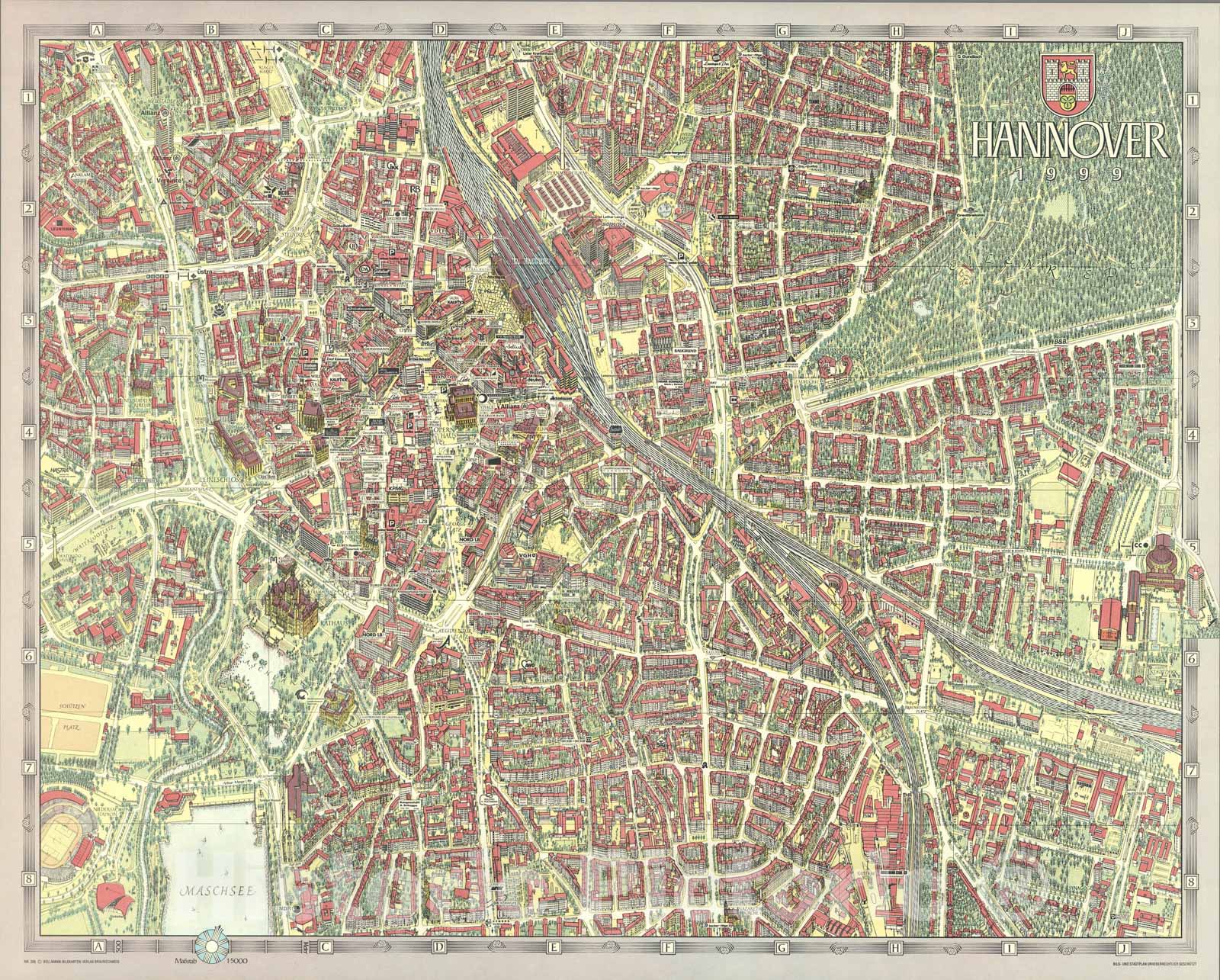Historic Map : Hannover, Germany., 1999, Vintage Wall Art – Historic ...