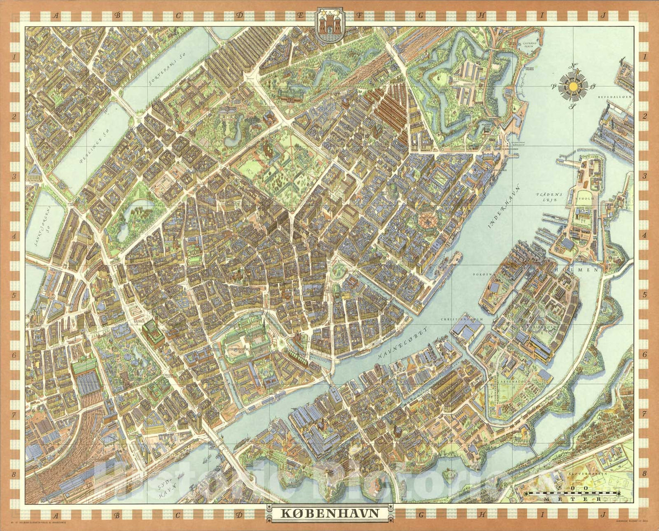 Historic Map : Kopenhagen, Denmark., 1971, Vintage Wall Art – Historic ...