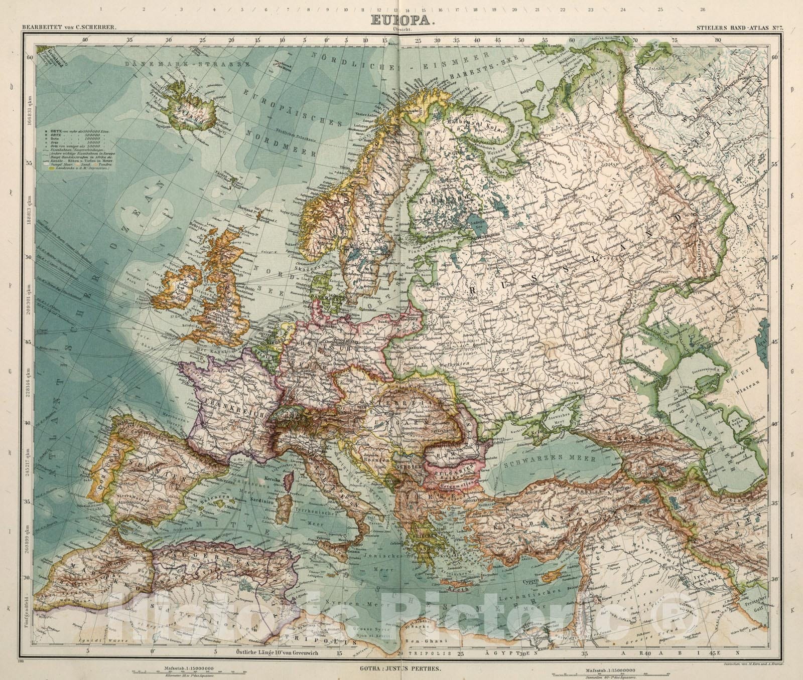Historic Map : Nr. 7. Europa., 1911, Vintage Wall Art – Historic Pictoric